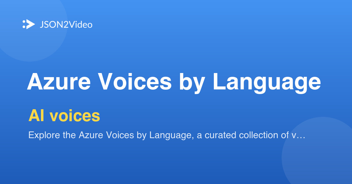 Azure Voices by Language