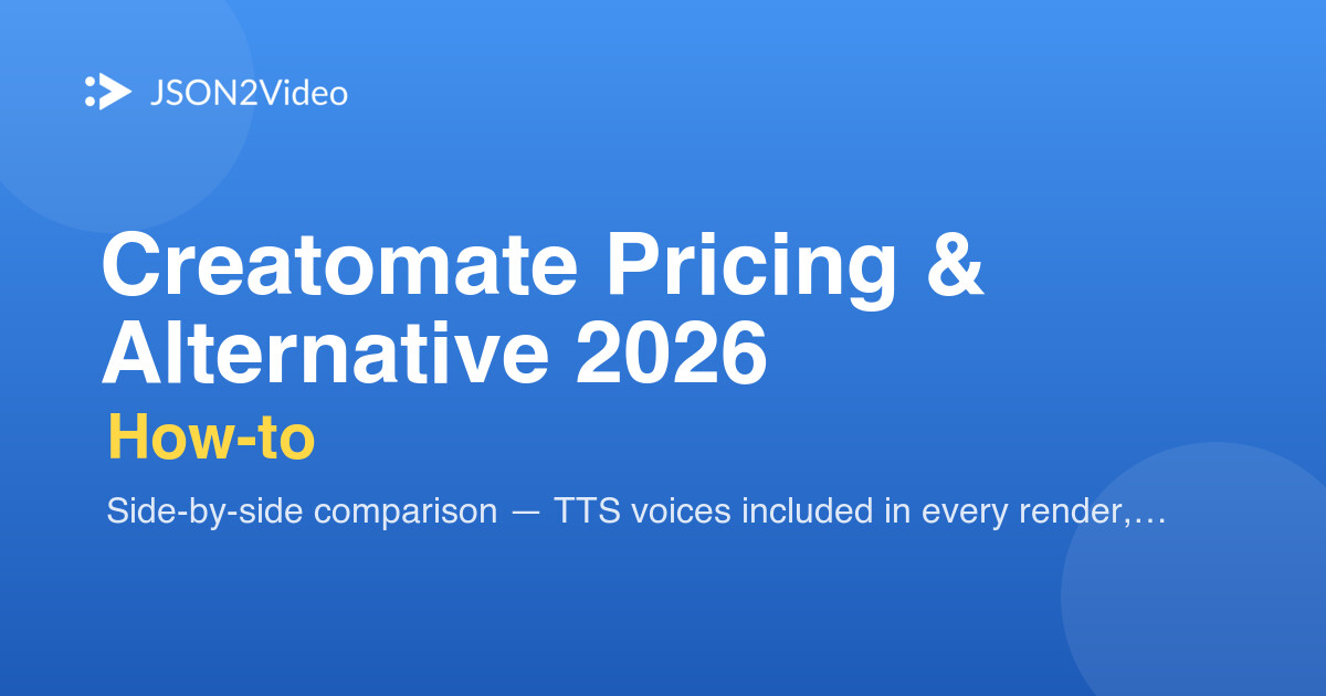 Creatomate Pricing & Alternative 2026 — Side-by-Side Comparison